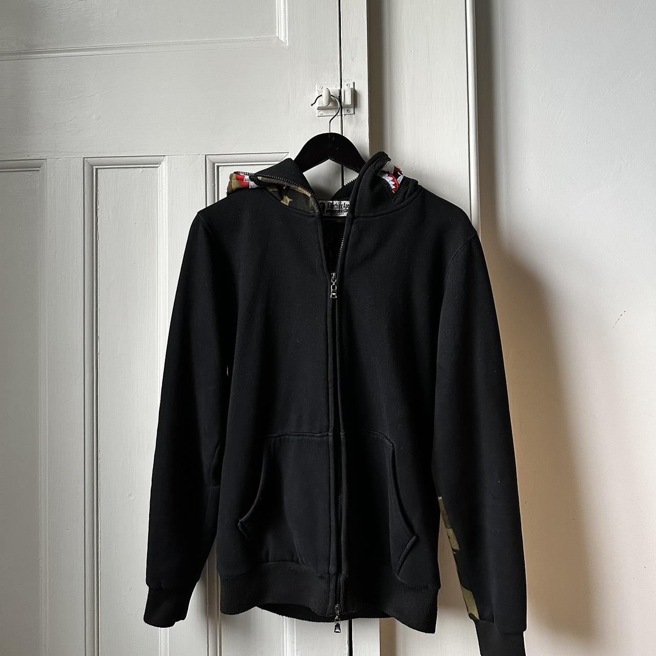 Bape Black Shark Hoodie Worn Multiple Times But Depop
