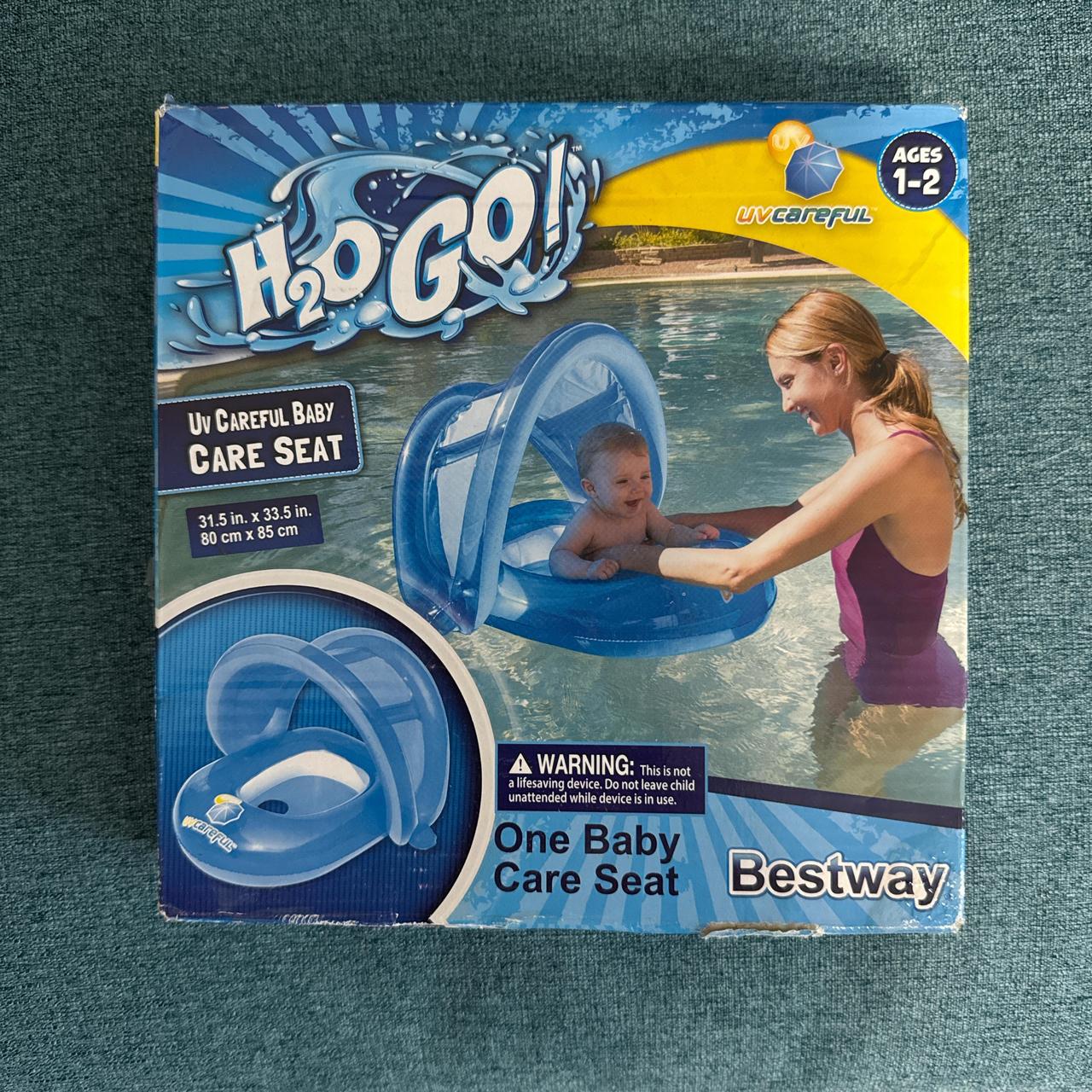 Bestway blue and white H2GO baby float - Depop