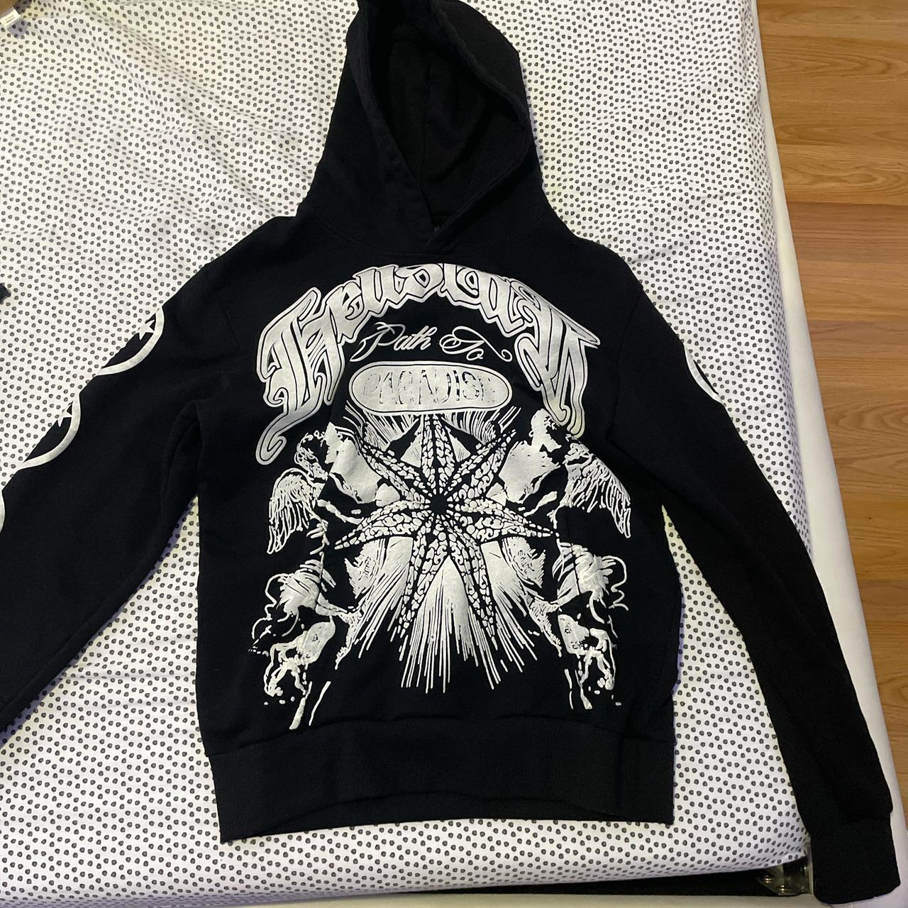 HELLSTAR Hoodie, worn twice, size small but fits... - Depop