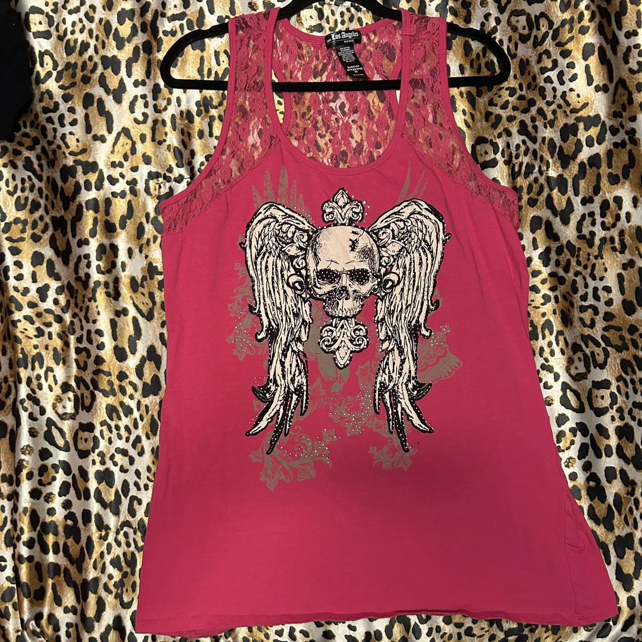 2000s Affliction dupe plus size lace top Brand new... - Depop