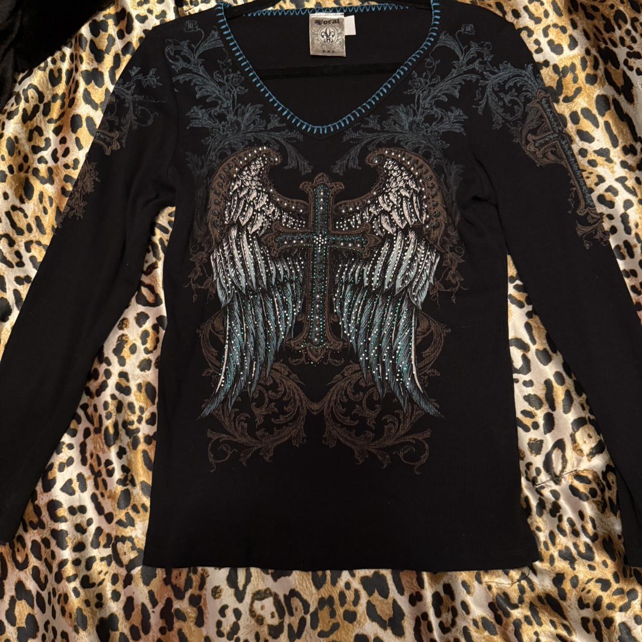 Viral y2k cross shirt from TikTok in brand new... - Depop