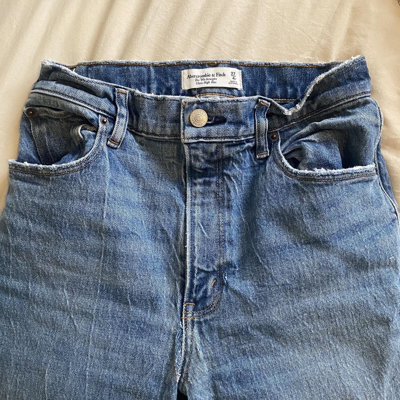 Abercrombie 90s Straight Ultra High Rise Jeans Dark... - Depop