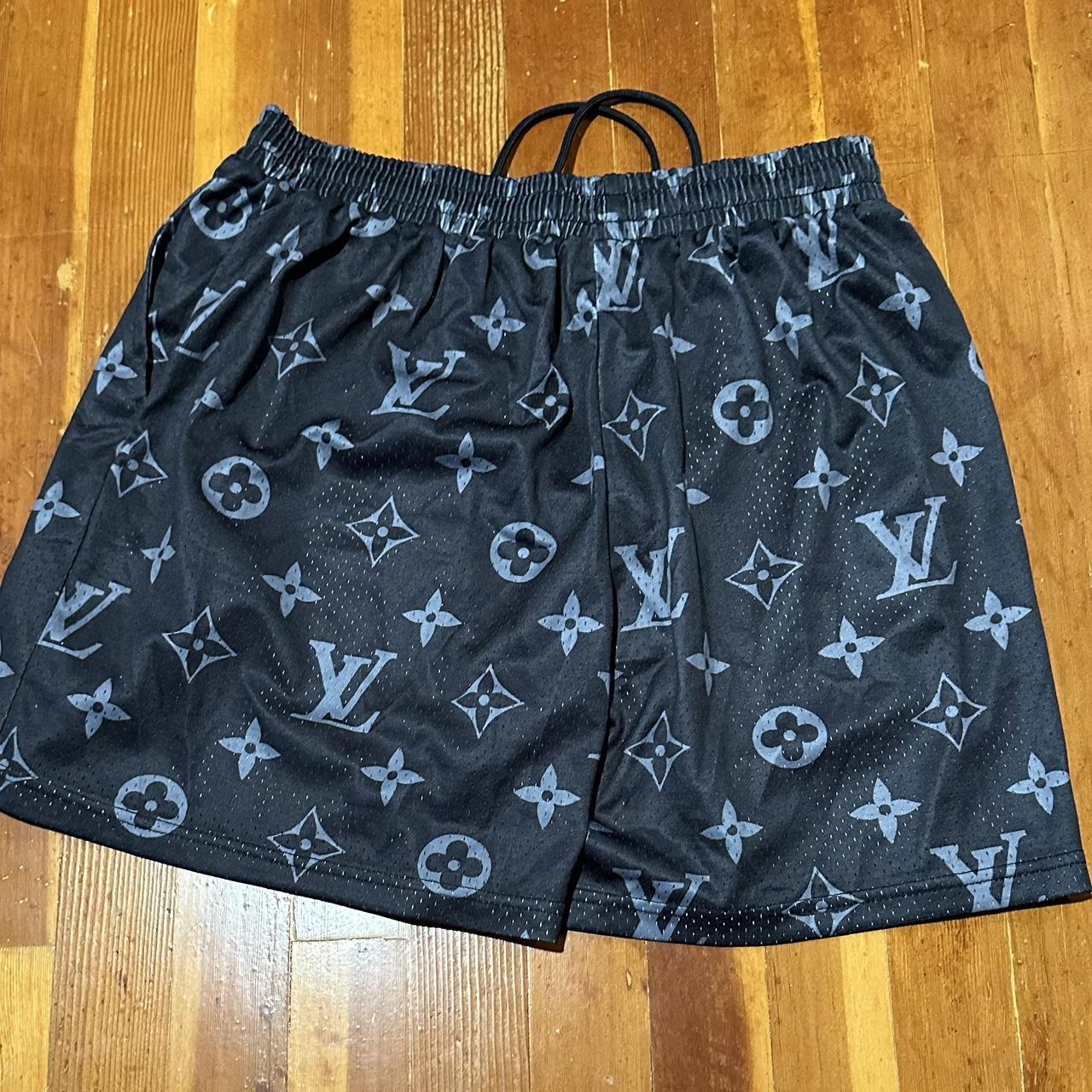Custom Black LV shorts ( off brand apparel ) - Depop