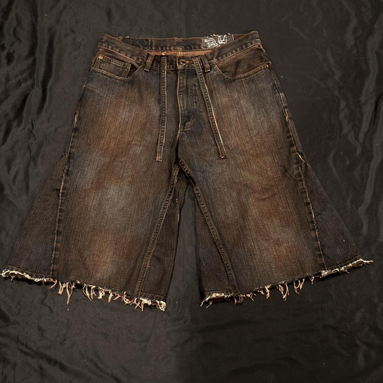 1OF1 6ABAPPAREL DYED/WASHED FLARED JORTS Size 34W... - Depop