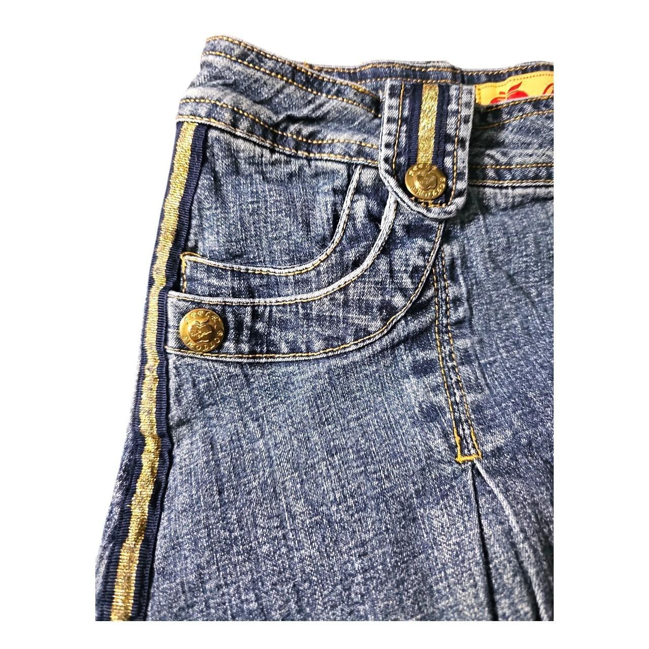 Y2K Nelly Apple Bottoms Pleated Jean Mini Skirt... - Depop