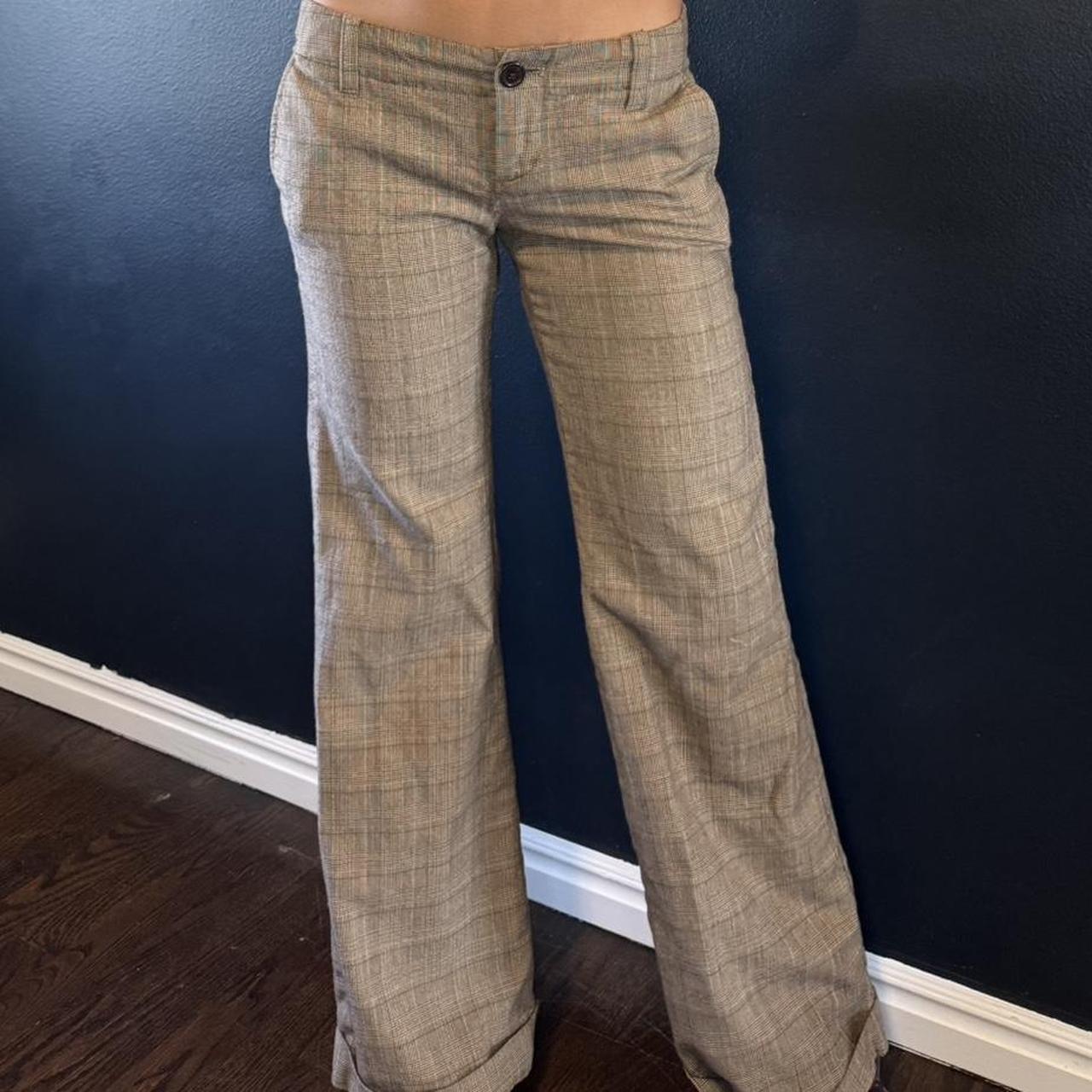 low rise plaid pants soo flattering & comfy!... | Depop