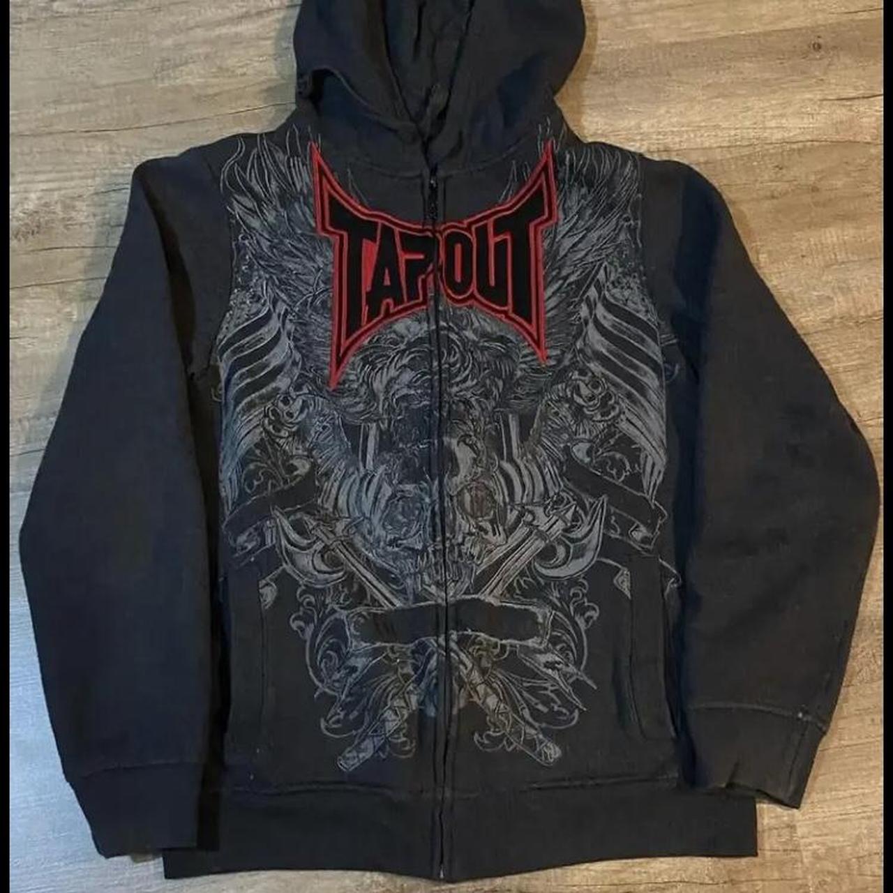 Streetwear Tapout Zipper Hoodie Y2K Harajuku Retro... - Depop