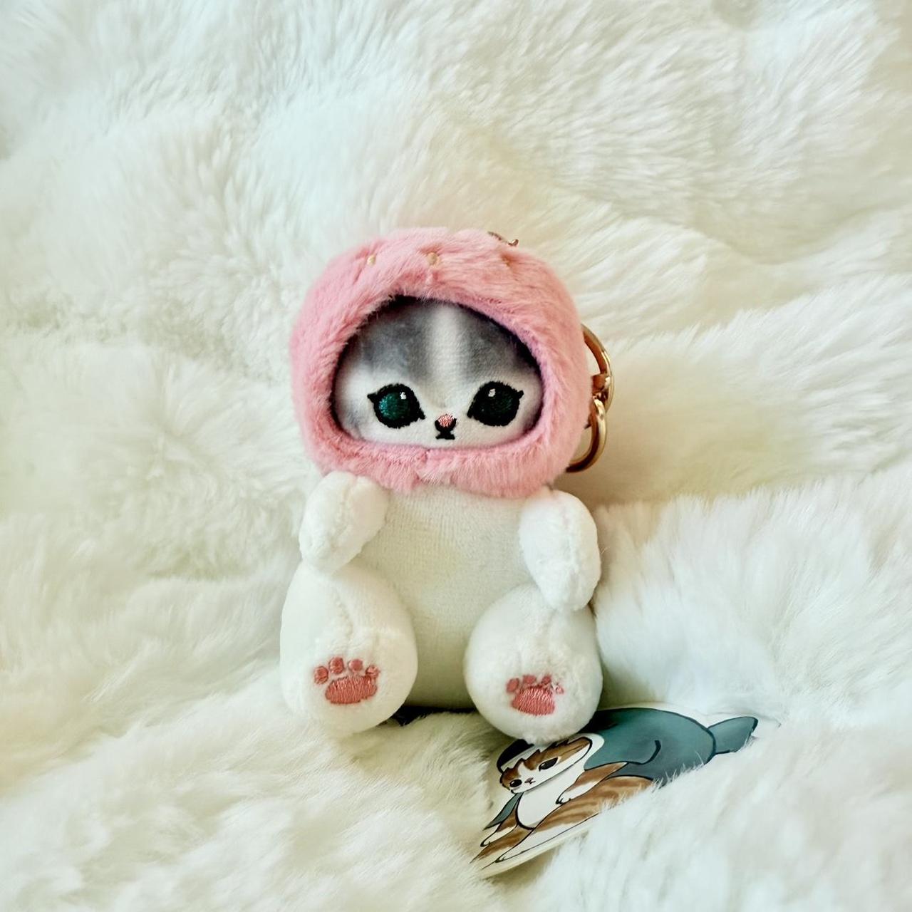 Small strawberry mofusand plush keychain. Height 3... - Depop