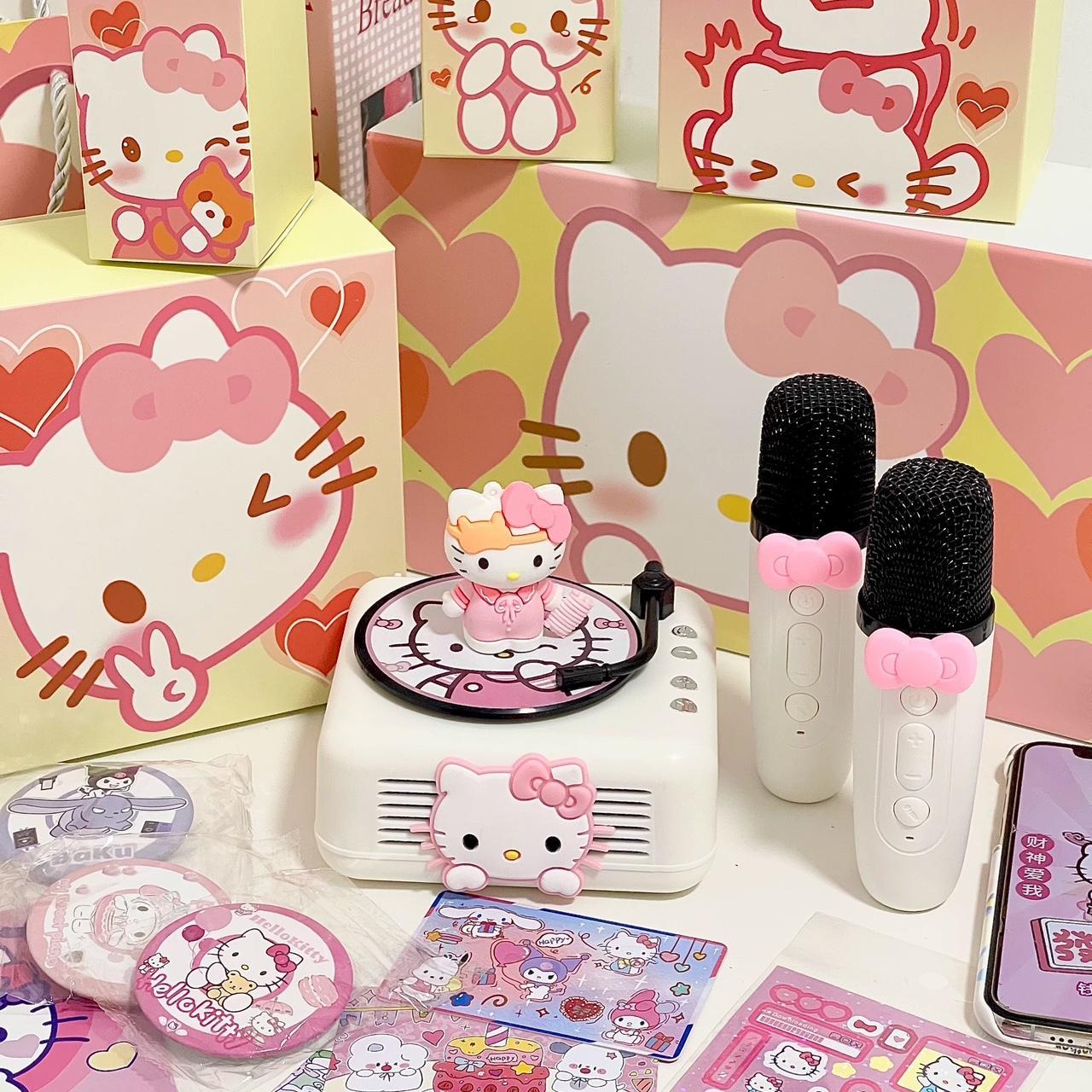 Hello Kitty karaoke set with microphone and record... | Depop