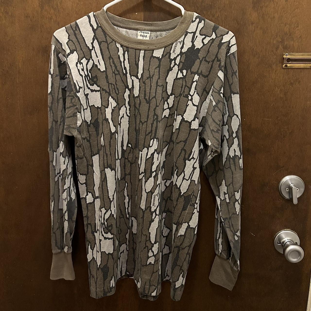 vintage field and stream camouflage long sleeve... | Depop