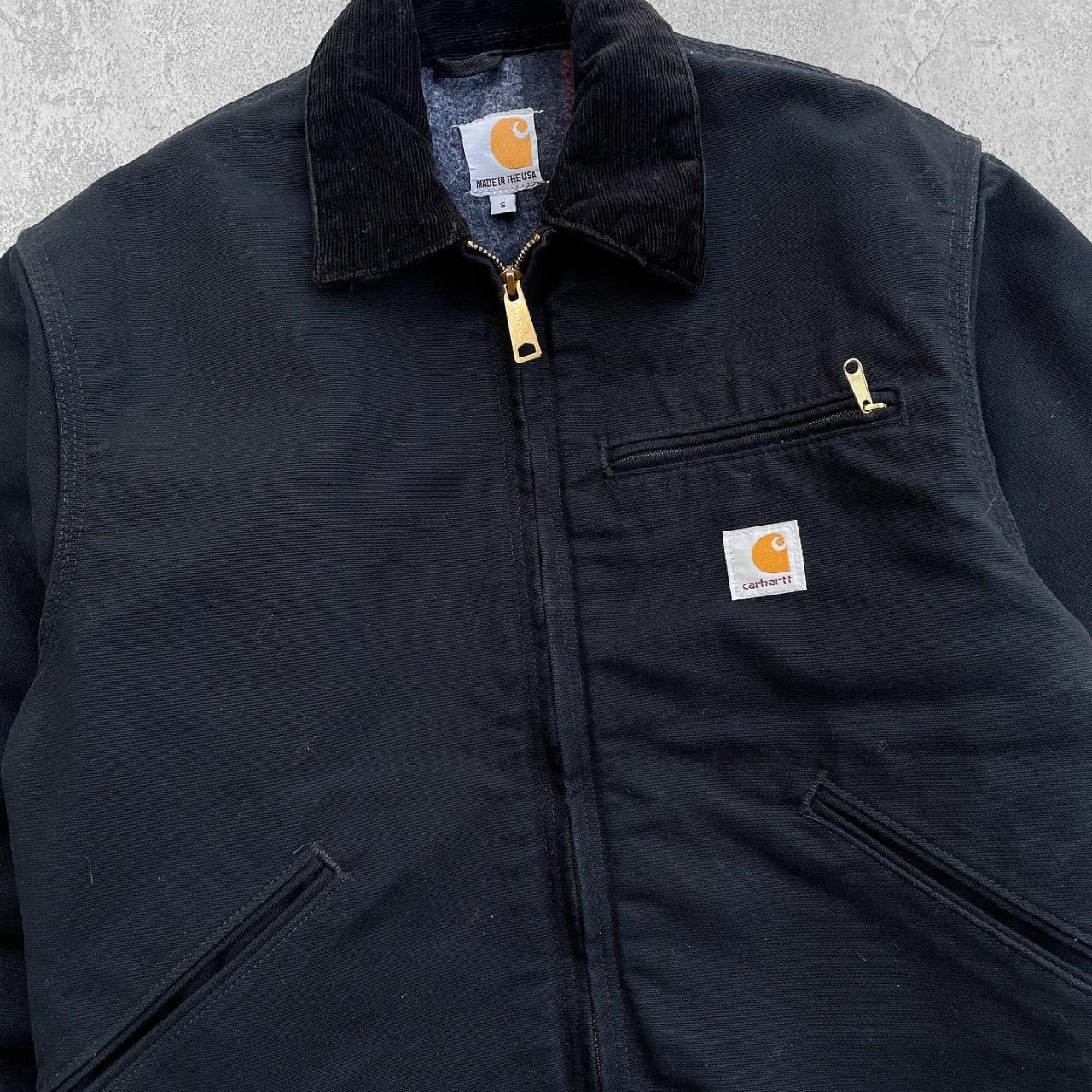 Super Black Vintage Carhartt Detroit Jacket J001... | Depop