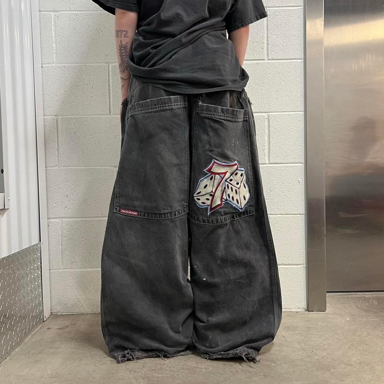 JNCO Men's White and Blue Jeans GRAIL jnco jeans... - Depop