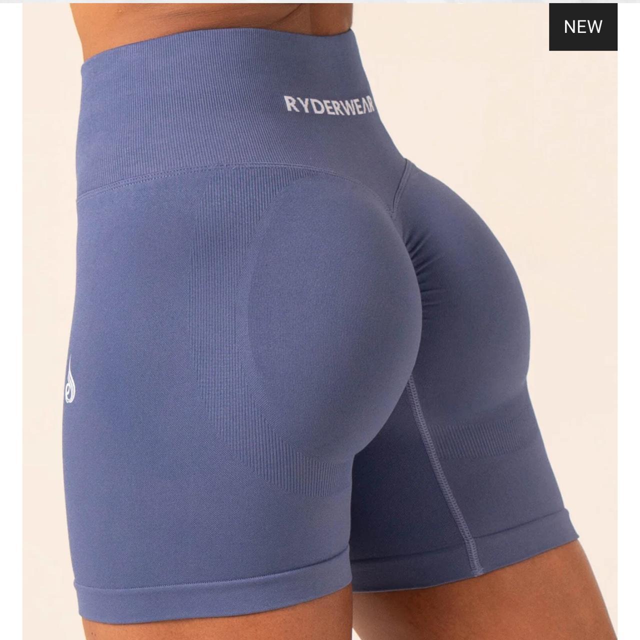 RYDERWEAR LIFT BBL SCRUNCH SEAMLESS SHORTS DENIM... - Depop