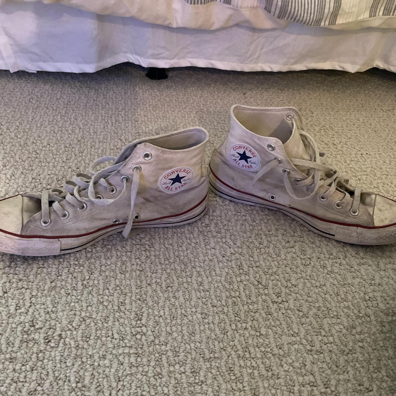 White mens converse Size 11 Lightly Worn - Depop