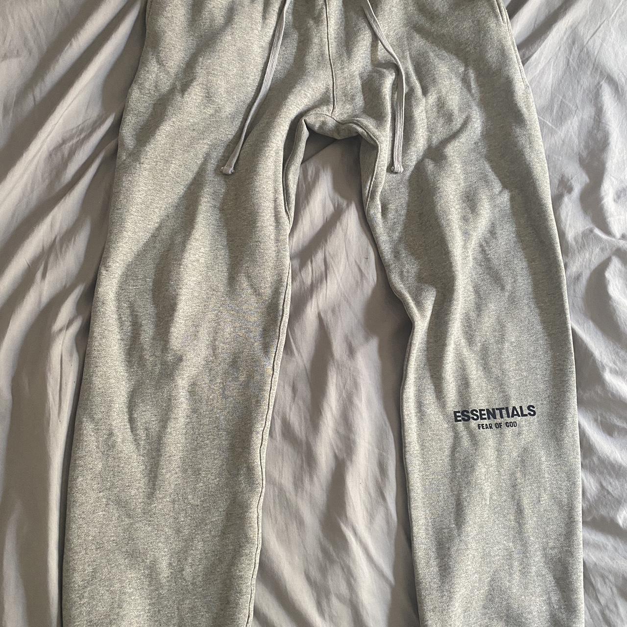 Grey essentials sweat pants Size small Brand new,... - Depop