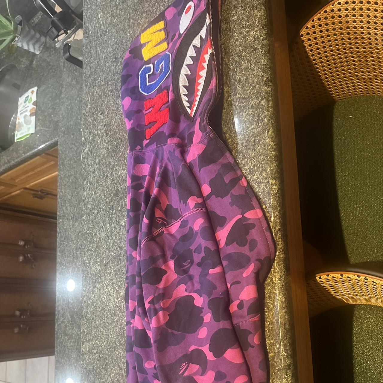 bape zip up jacket worn twice size m dm before you... - Depop