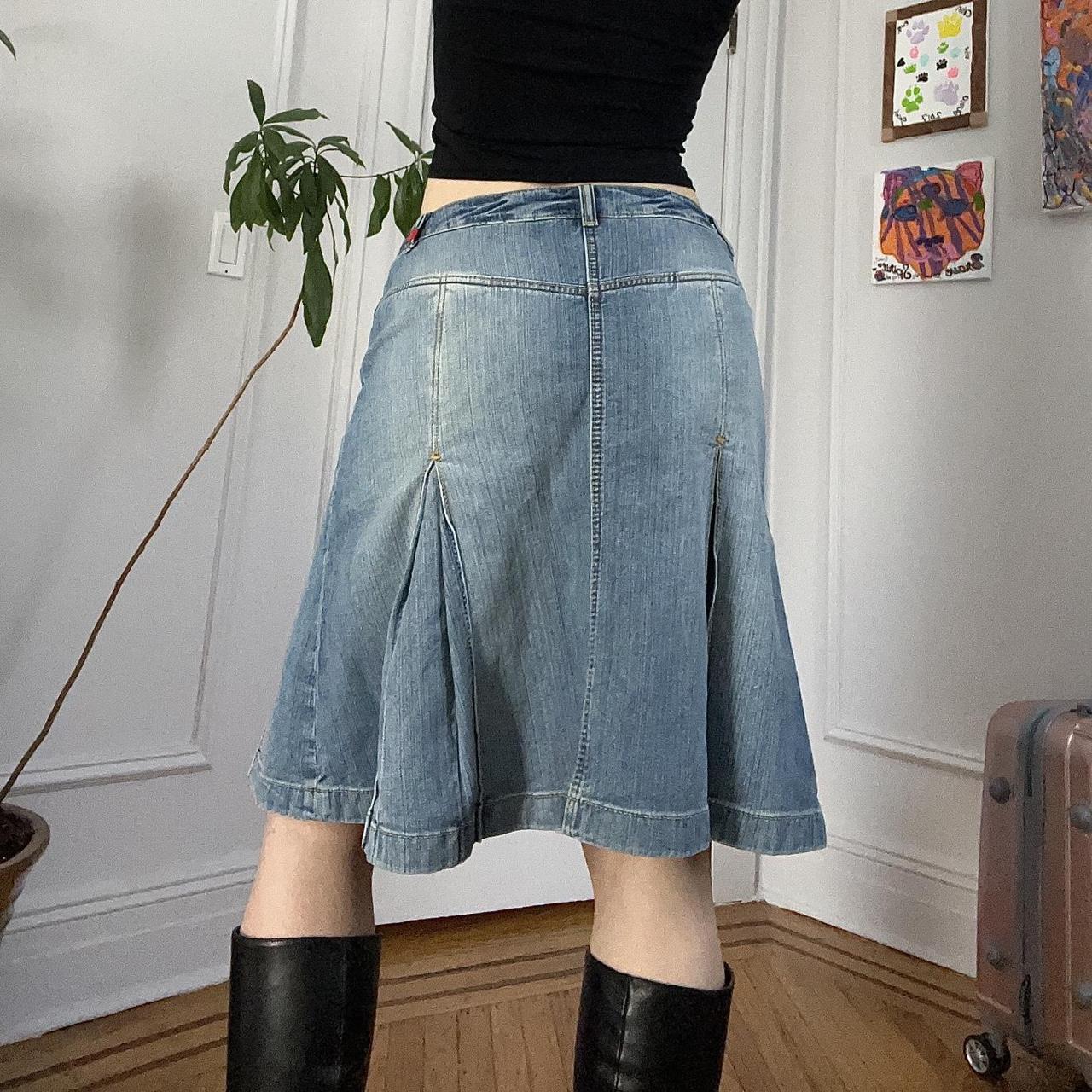 Vintage jeans midi skirt Size: M #y2k #vintage... - Depop