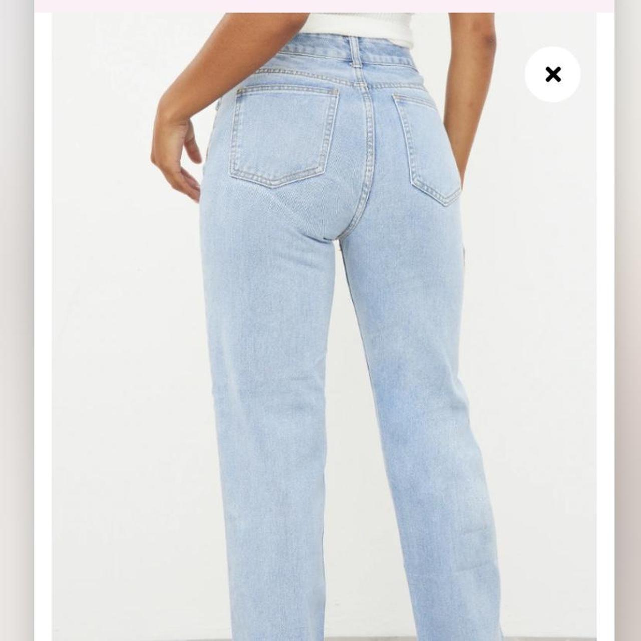 Pretty little thing jeans Light wash split... | Depop