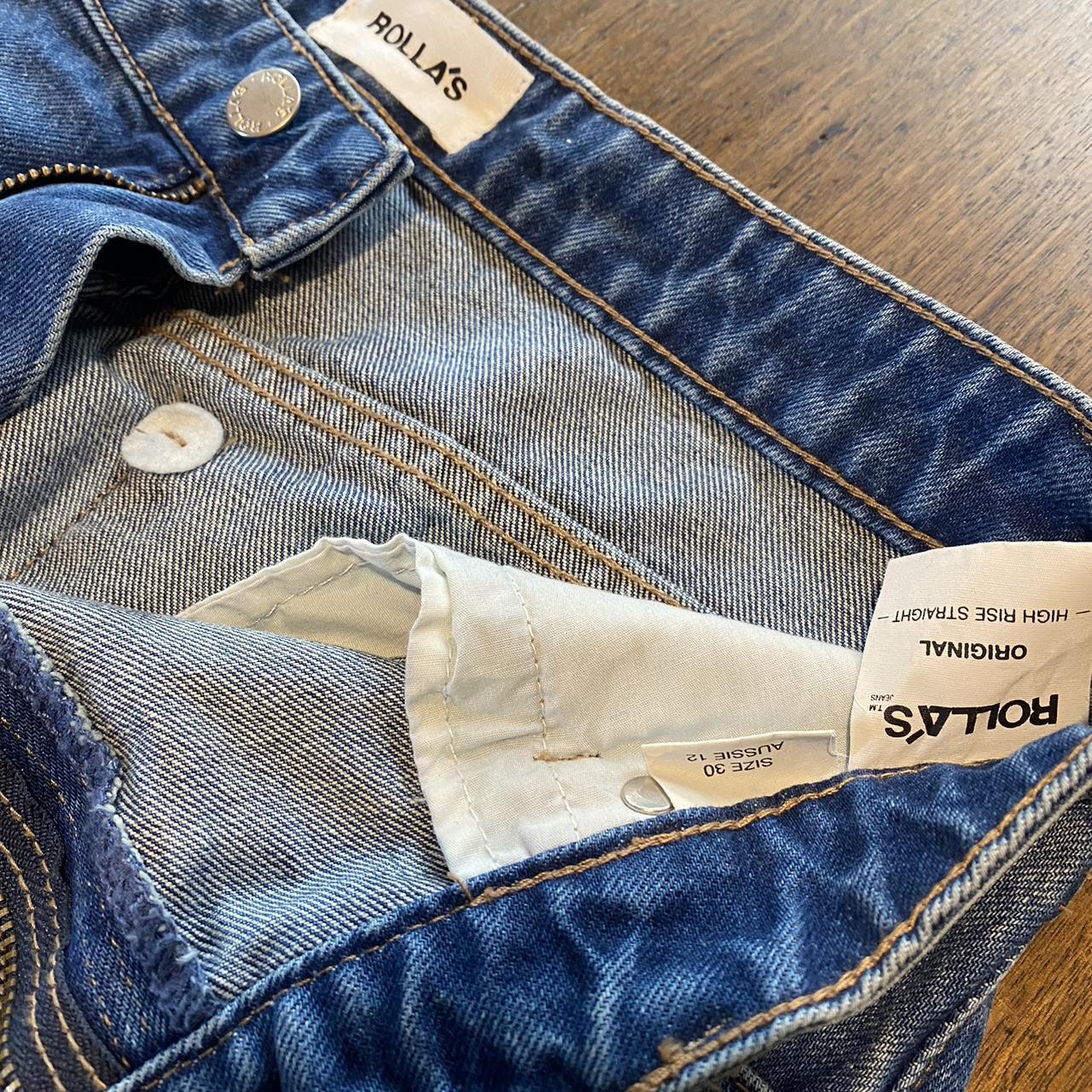 Rollas original high rise straight size 30. Blue... | Depop