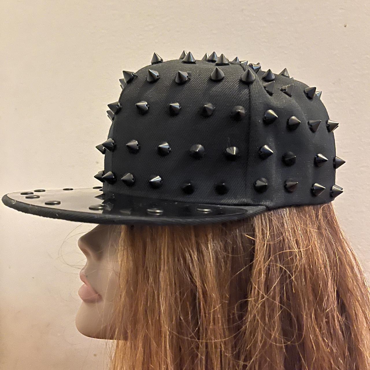 Black studded spike hat #goth #punk #swag swag... | Depop