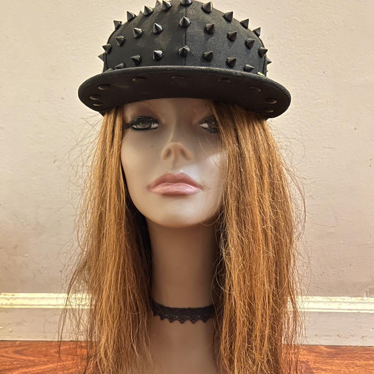 Black studded spike hat #goth #punk #swag swag... | Depop