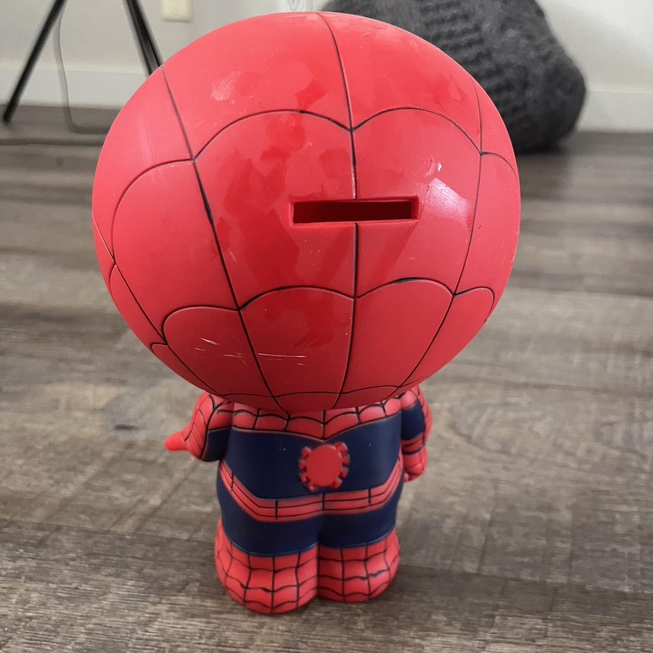 Red and blue Spider-Man money bank #Marvel... - Depop