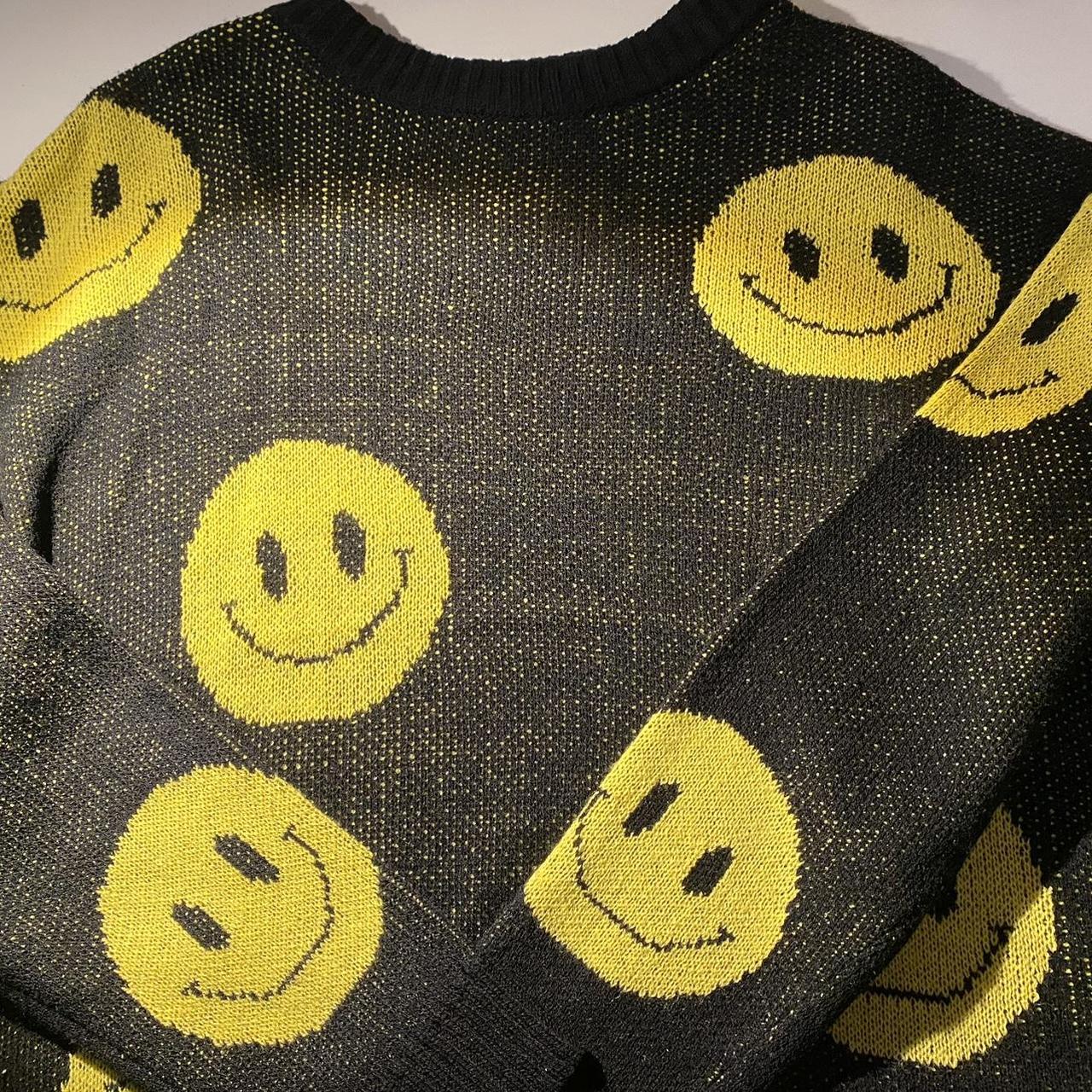 black and yellow smiley face sweater! - only worn... - Depop