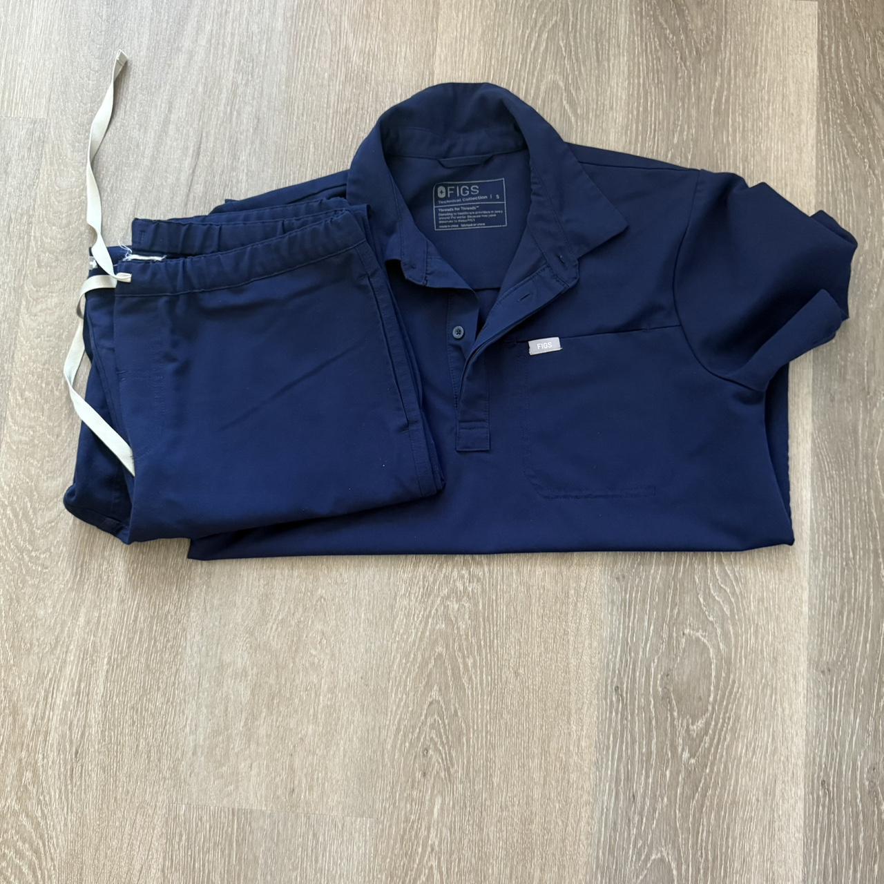 Figs blue Arad Polo Scrub Top and scrub pants size... | Depop