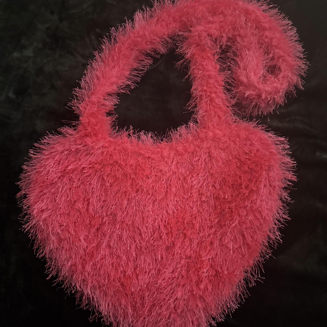 Hot pink fuzzy shoulder bag #y2kfashion #fuzzybag | Depop