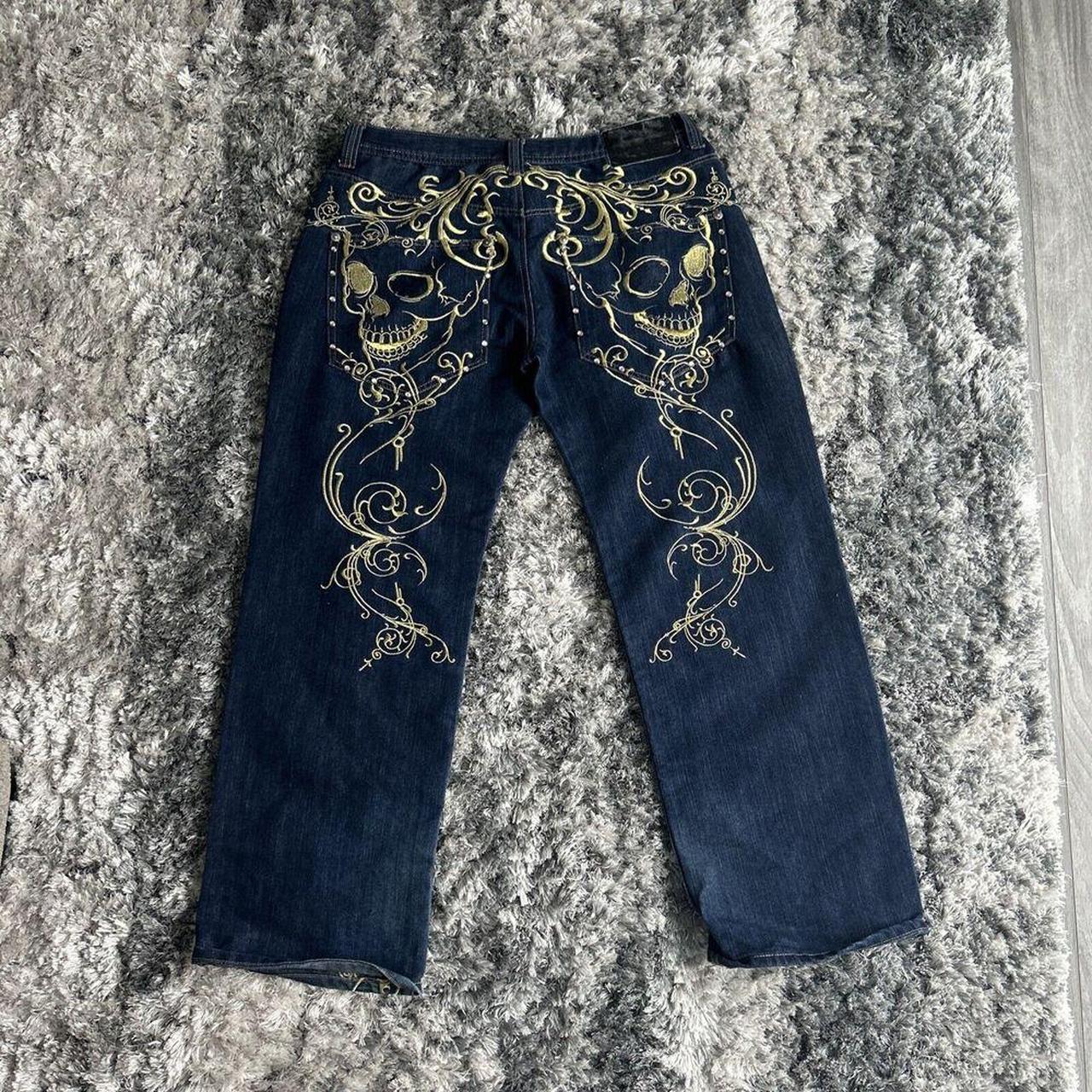 Men's Jeans Rare Imperious Embroidered Full Art Size... - Depop