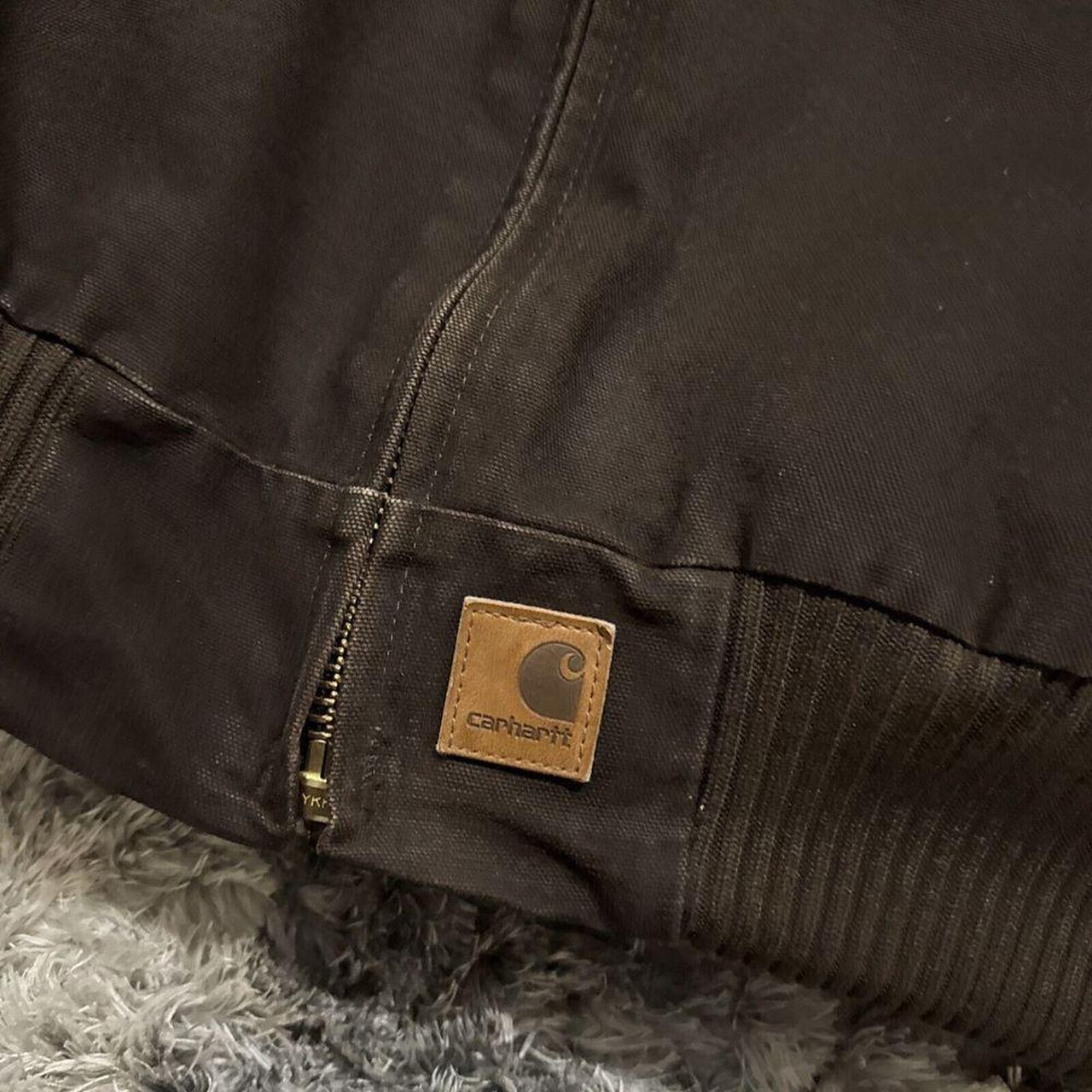 Vtg Carhartt Santa Fe J14 DKB Brown Canvas Bomber... - Depop