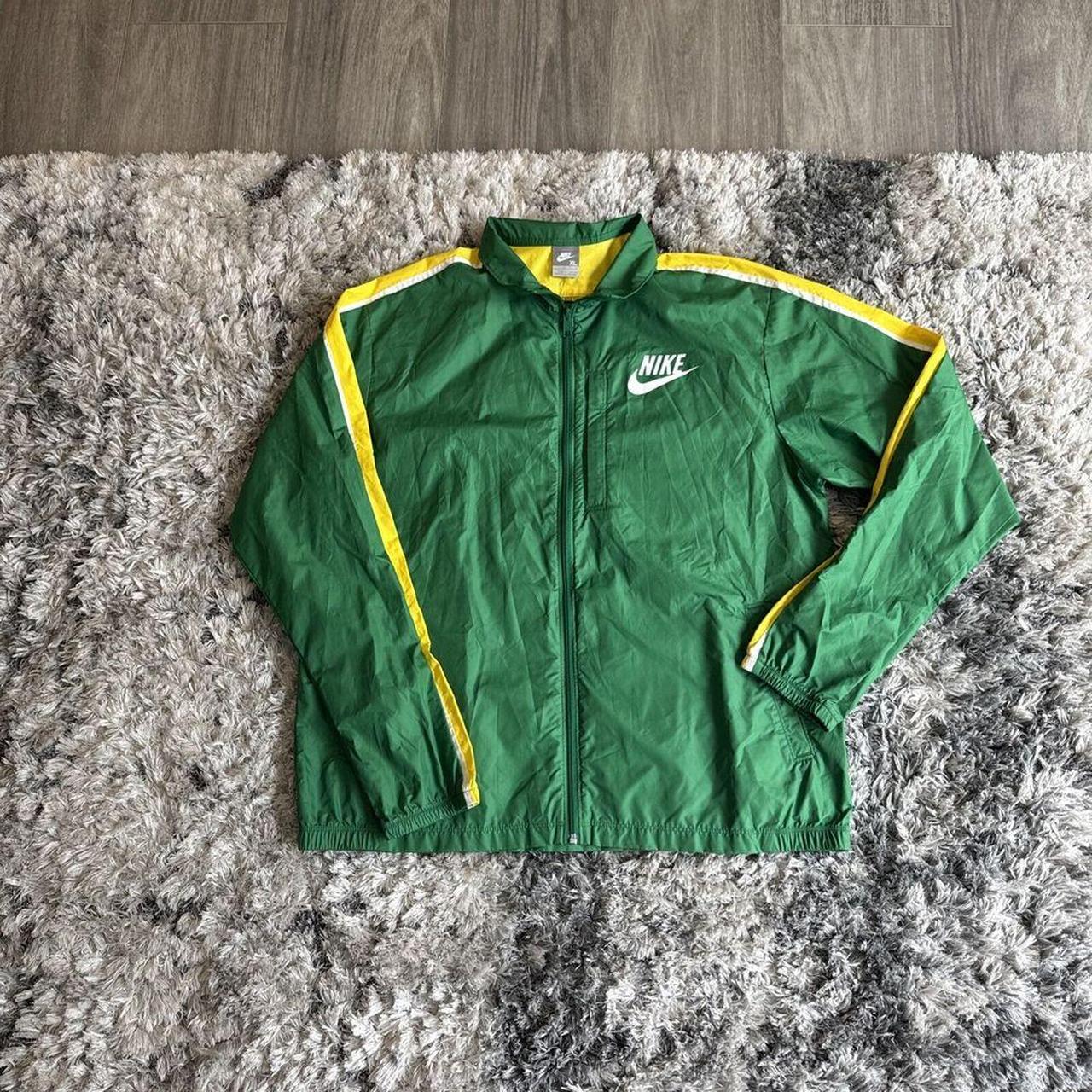 Vintage Nike Jacket Men's XL Green Full Zip Gray Tag... - Depop