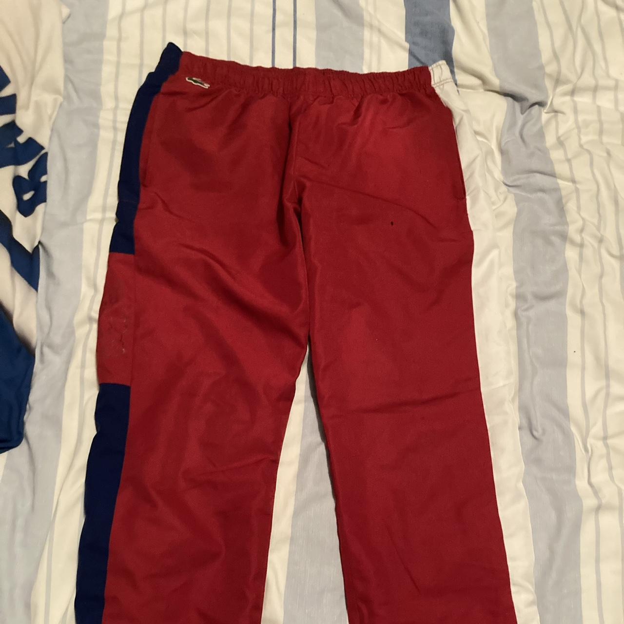 Red white blue Lacoste baggies | Depop
