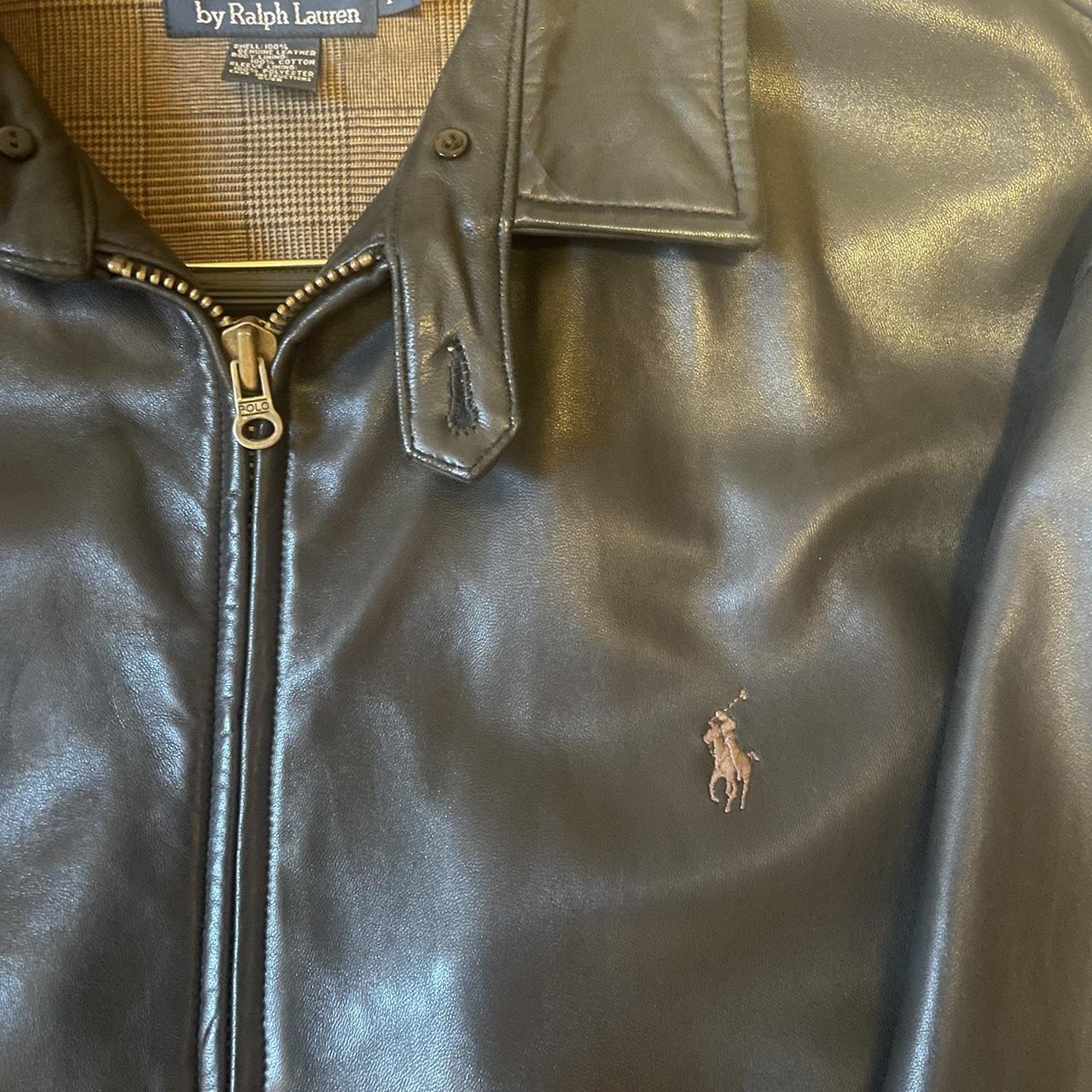 Ralph Lauren Polo leather jacket XXL - Depop