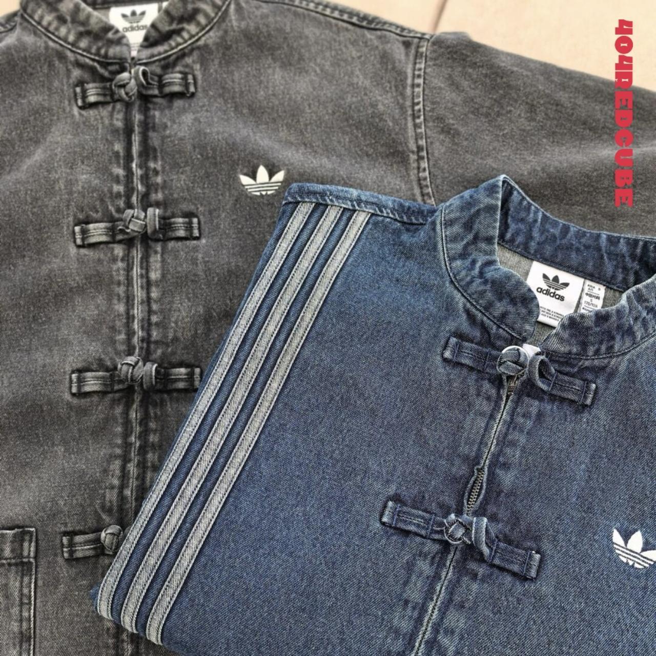 Adidas Oriental Style Chinese Tang Denim Jacket... | Depop