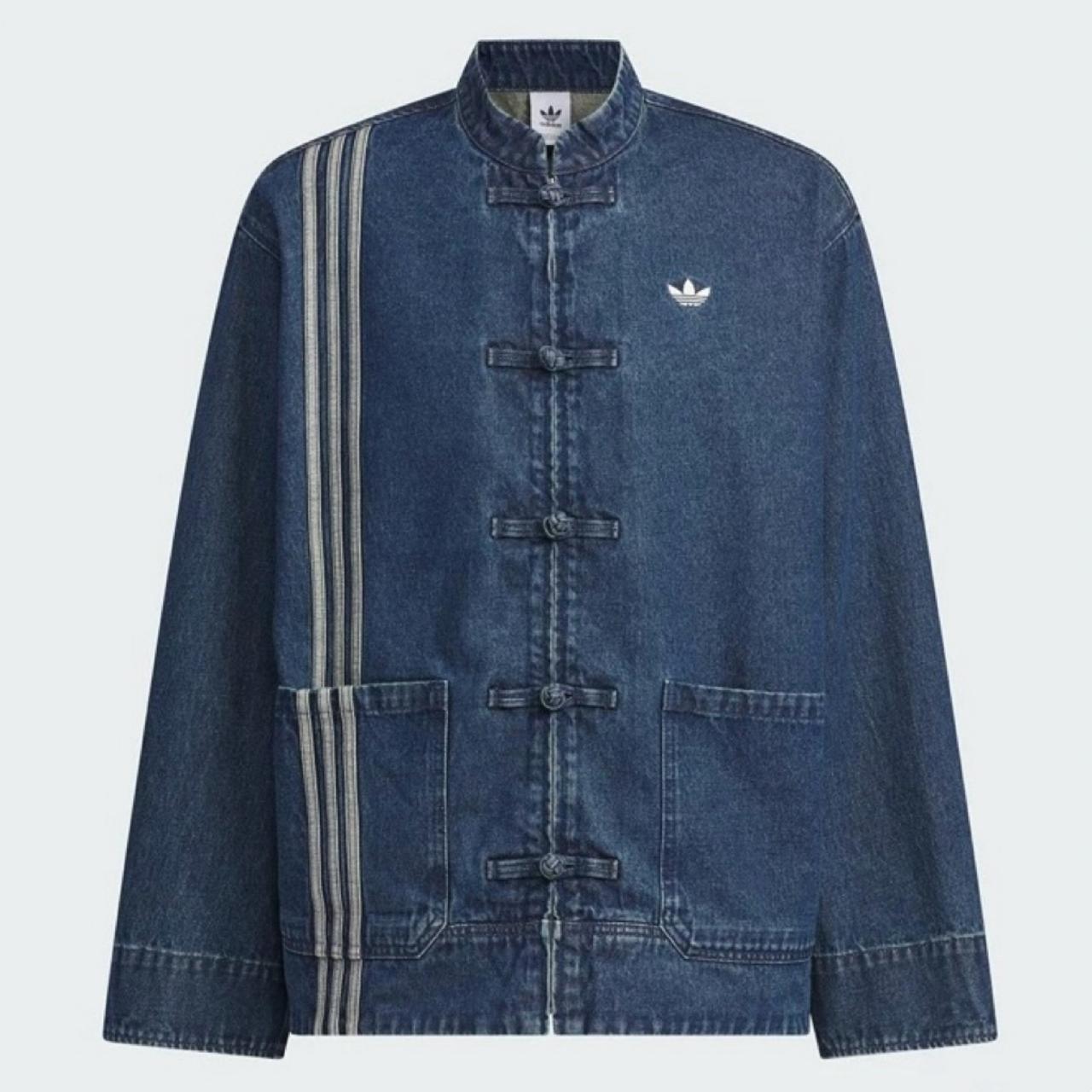 Adidas Oriental Style Chinese Tang Denim Jacket... | Depop