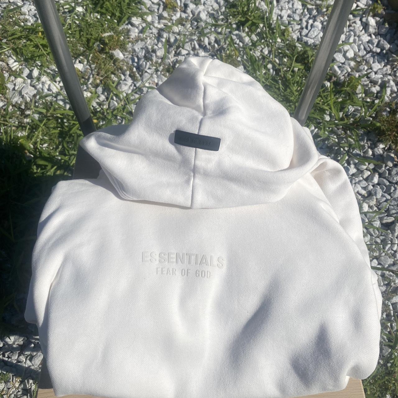 Essentials Cloud Dancer White Medium Sized Hoodie... - Depop