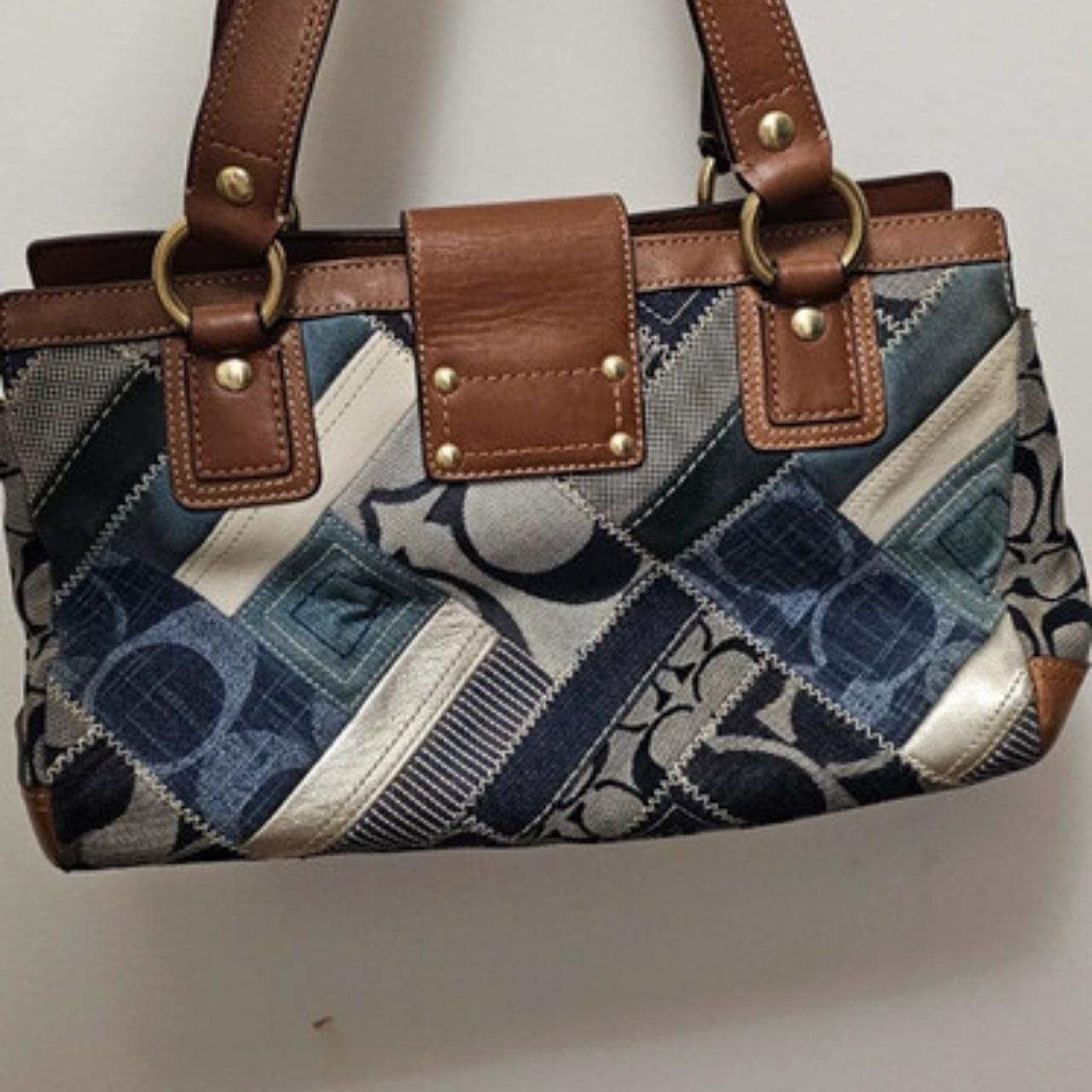 Coach shoulder bag Good condition Blue and Brown - Depop