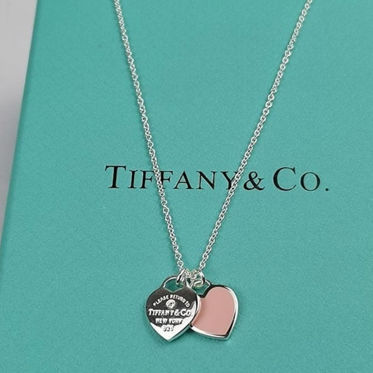 Tiffany & Co. Return to Tiffany Pink Double Heart... - Depop