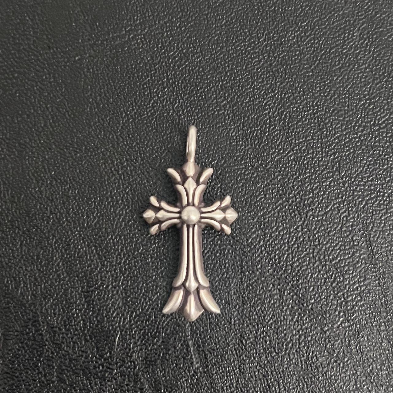 authentic chrome hearts double cross pendant 925... | Depop