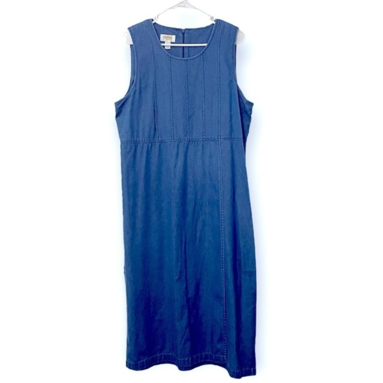 Talbots Denim Sleeveless Dress | Blue | 14P - Depop