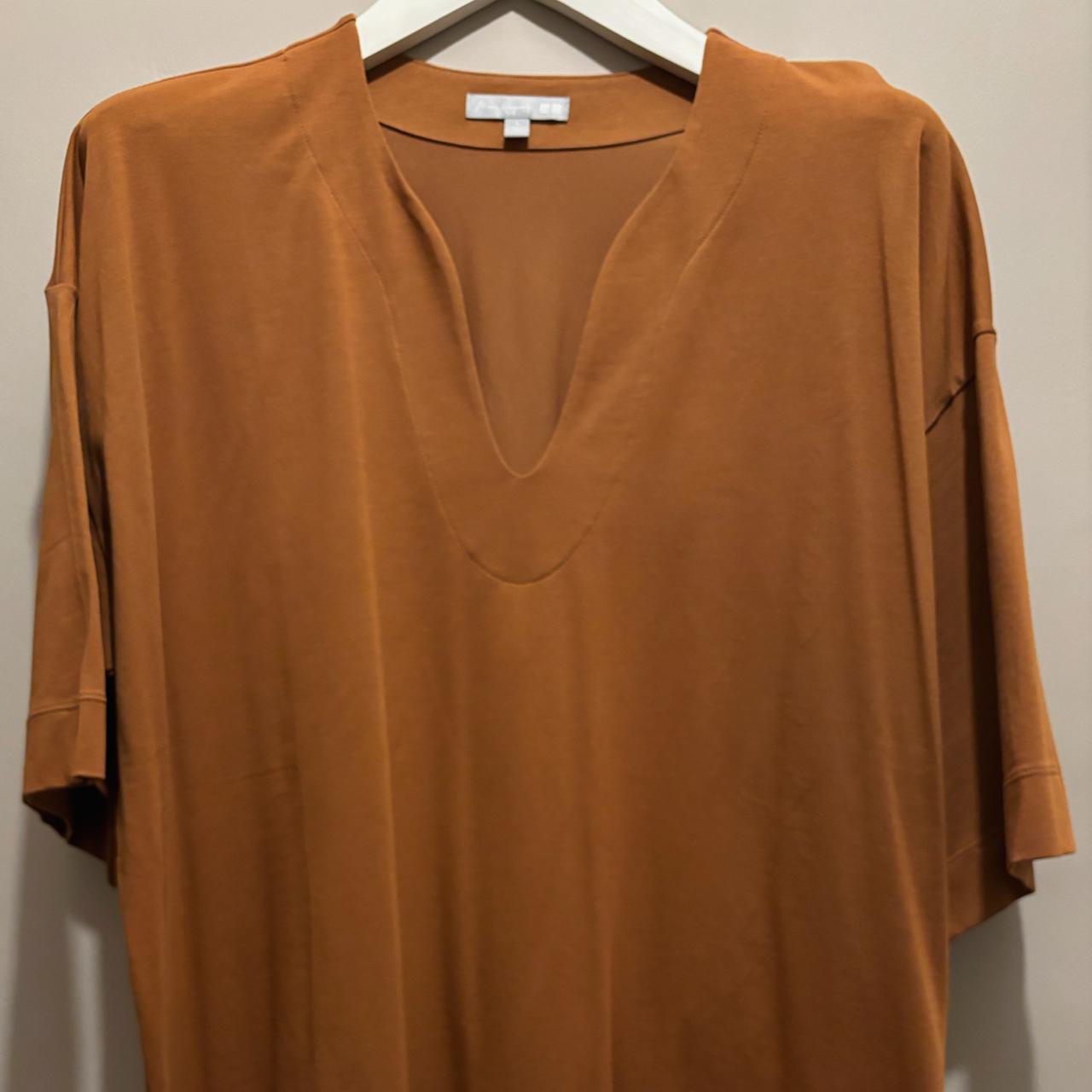 Oversized drop shoulder rounded notch v neck unisex... | Depop