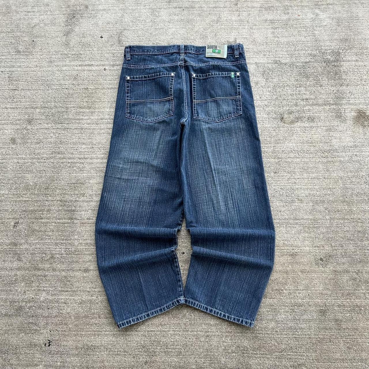 SouthPole Emerald Green Tab Baggy Wide Leg Y2K... | Depop