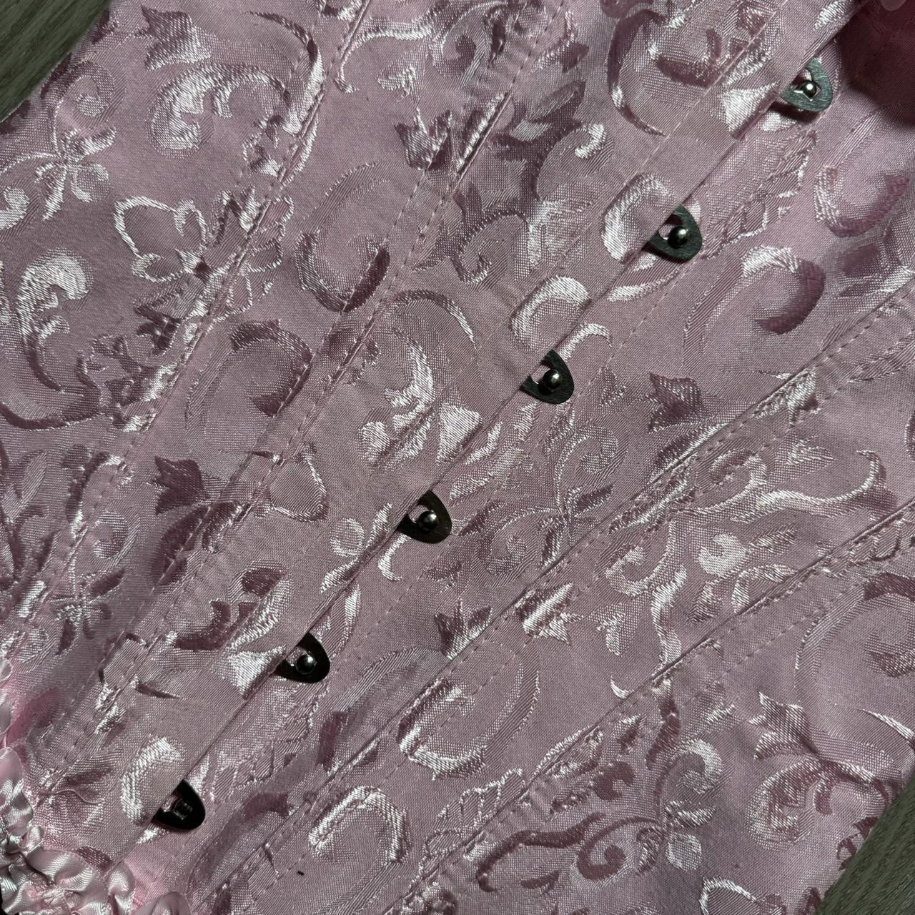 Baby Pink Corset With Ribbon Lace Up Back - Depop