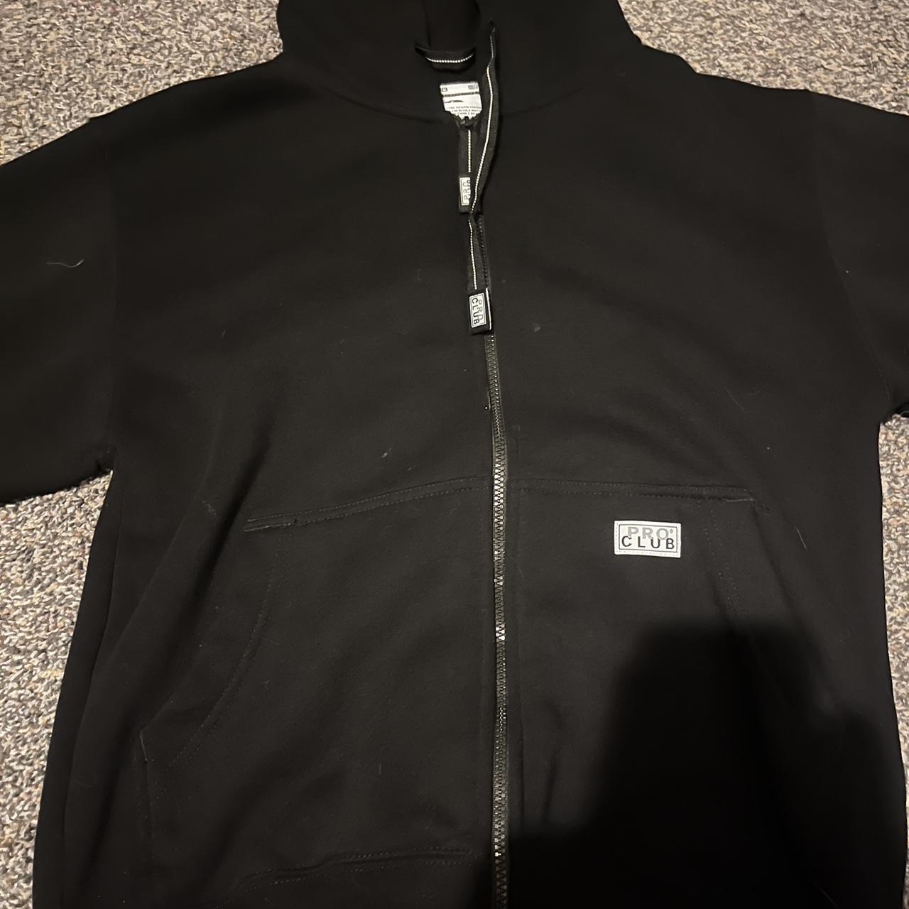 Small Black “Pro-Club” zip up jacket used twice - Depop