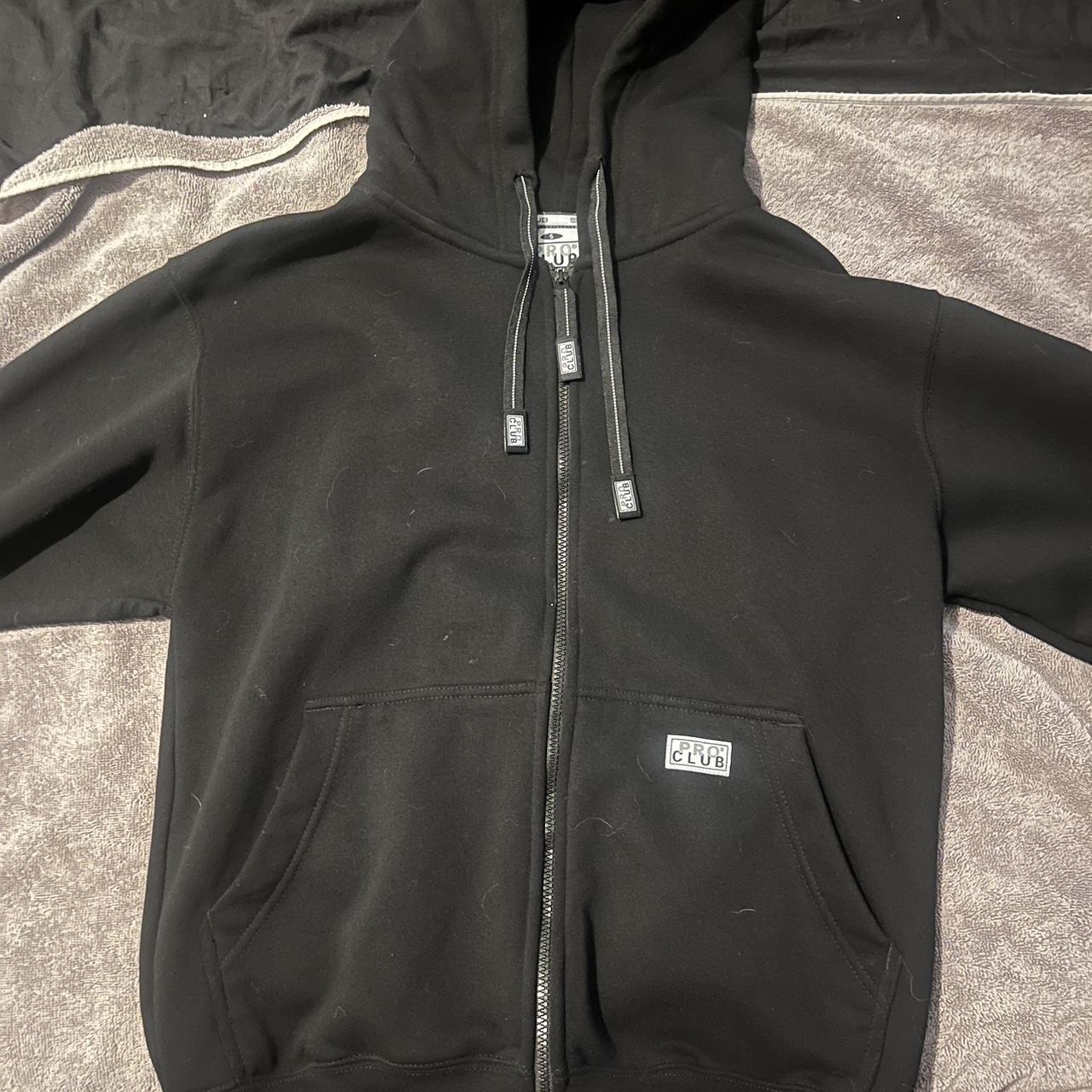 Small Black “Pro-Club” zip up jacket used twice - Depop