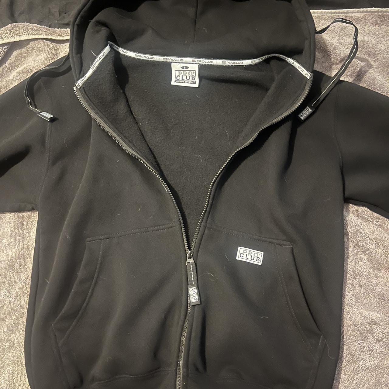 Small Black “Pro-Club” zip up jacket used twice - Depop