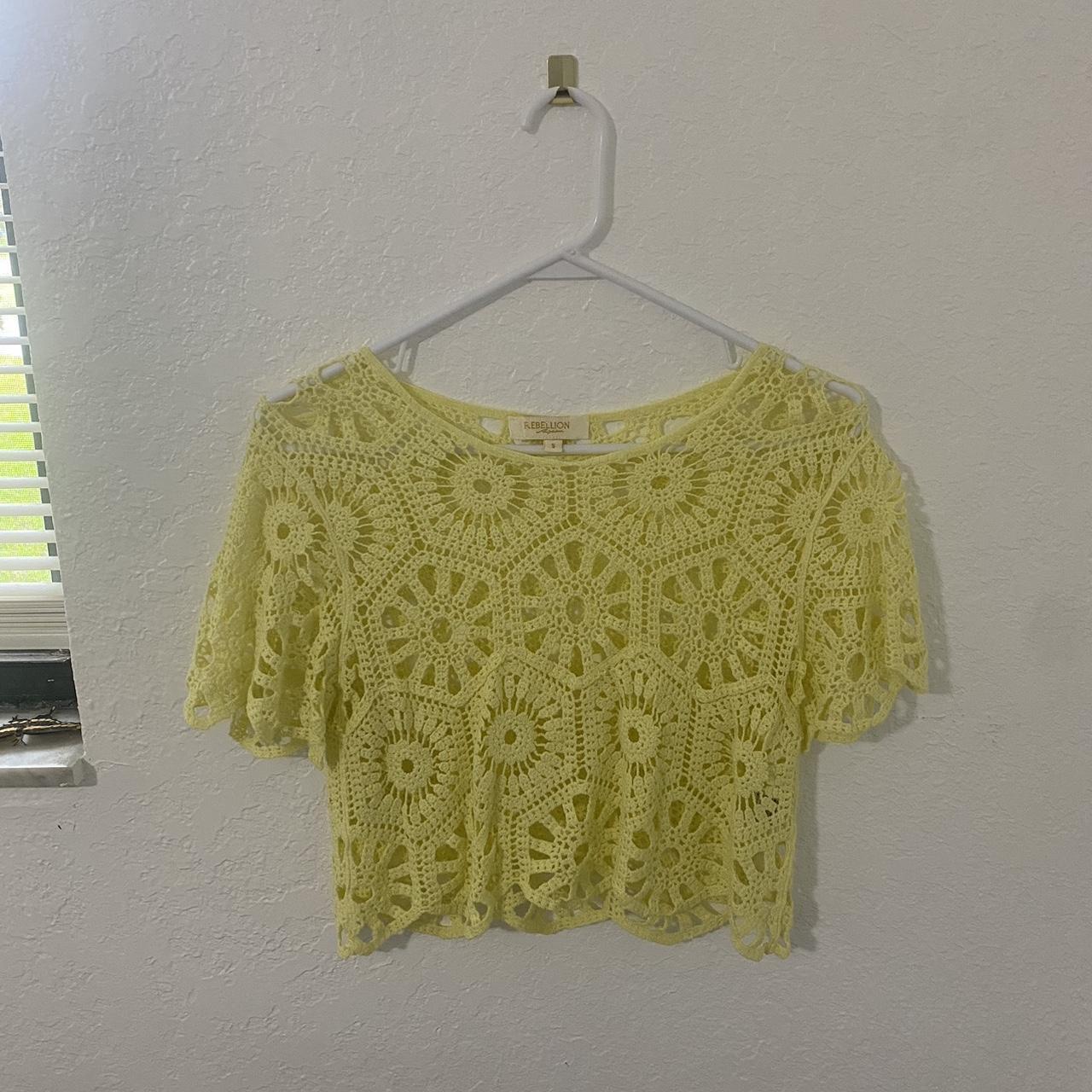Yellow crochet top Super cute, never worn💛 #summer... - Depop