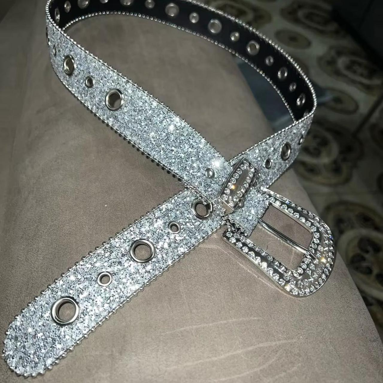 104 cm rhinestone BB belt Dm before buying - Depop