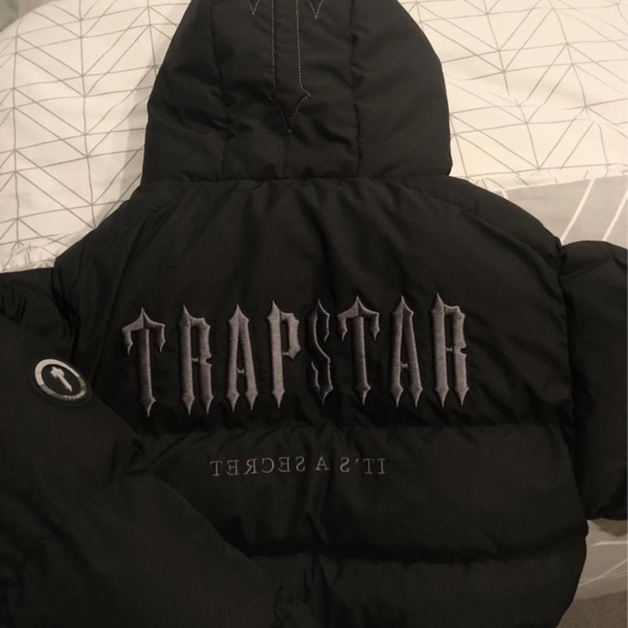 black cropped trap star coat - Depop